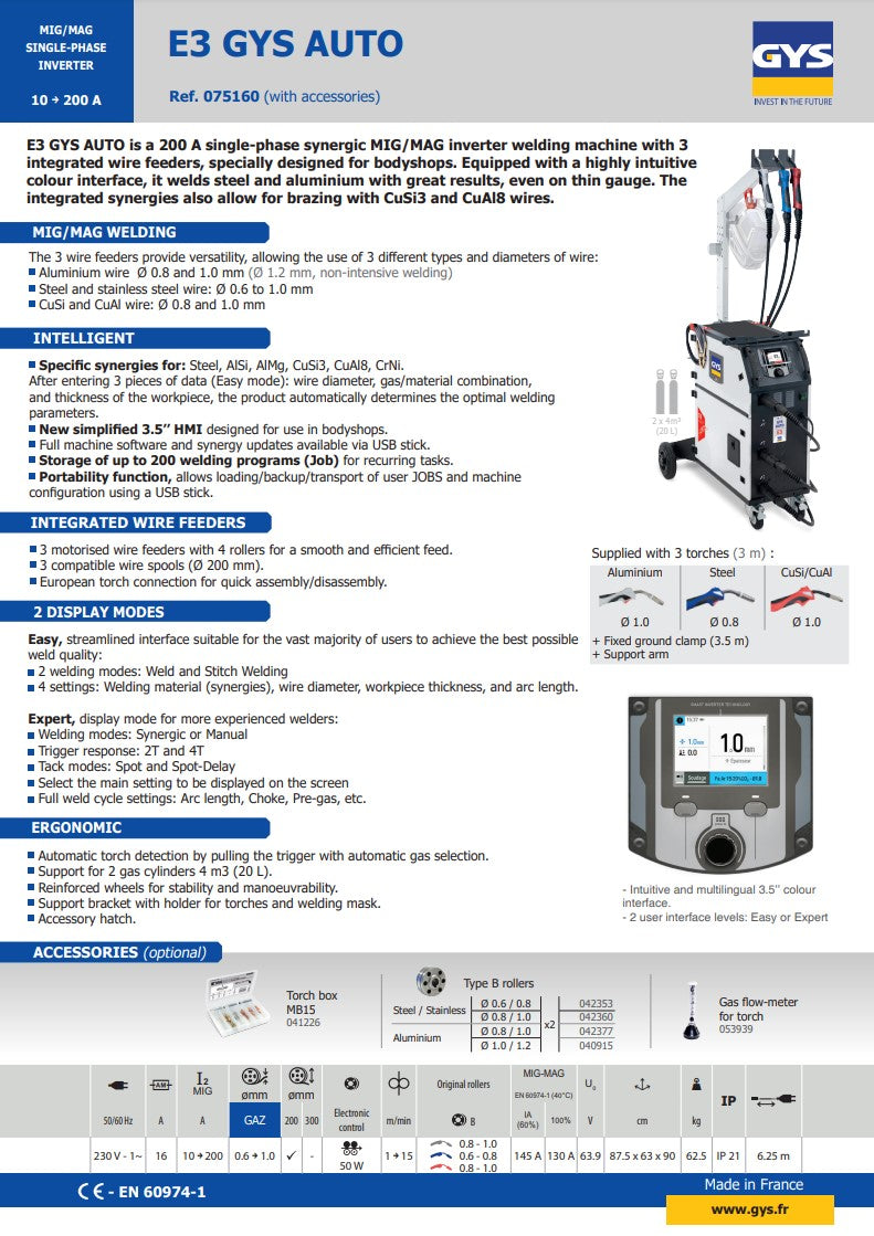 E3 GYS AUTO - 3 Torches MIG/MAG - SEMA Open Box – ADVCRS